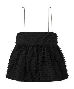 Cecilie Bahnsen Babette Fil Coupé Shell Peplum Top - Black
