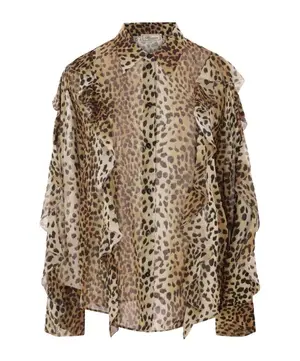 Blumarine Ruffled Chiffon Statement Top