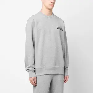 Zegna Logo-print Cotton Sweatshirt - Gray