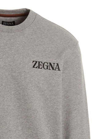 Zegna Logo-print Cotton Sweatshirt - Gray