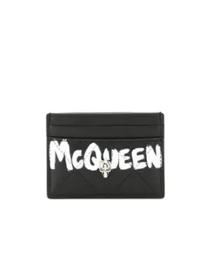 Alexander McQueen Skull Plaque Cardholder - Black