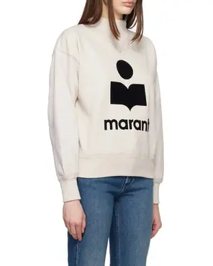 Isabel Marant Étoile High Neck Logo Sweatshirt - White