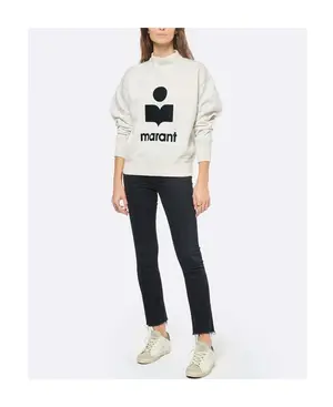 Isabel Marant Étoile High Neck Logo Sweatshirt - White