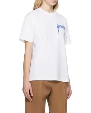 Burberry Logo Printed Crewneck T-shirt - White
