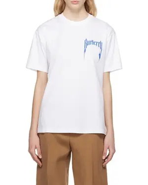 Burberry Logo Printed Crewneck T-shirt - White