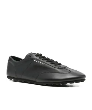 Marni Leather Lace-up Sneakers - Black