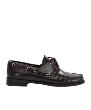 AeydĒ Harris Leather Moccasin Flats - Brown