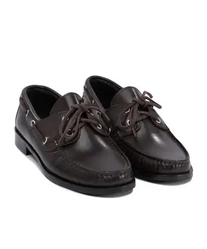 AeydĒ Harris Leather Moccasin Flats - Brown