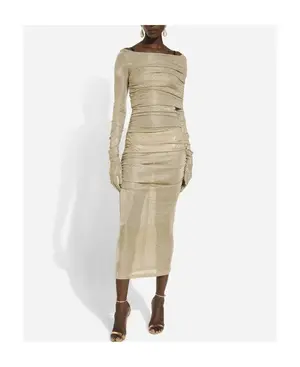 Dolce & Gabbana Lurex Mesh Calf-length Dress