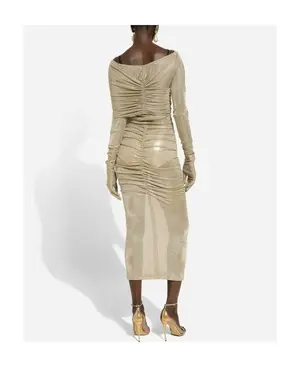 Dolce & Gabbana Lurex Mesh Calf-length Dress