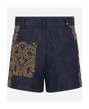 Dior Saint-gall Embroidered Denim Shorts