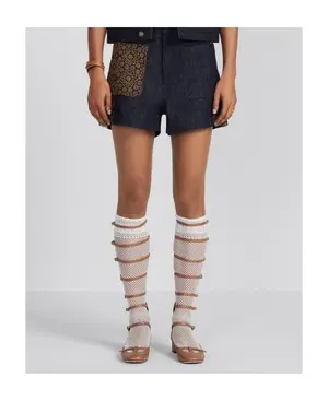 Dior Saint-gall Embroidered Denim Shorts