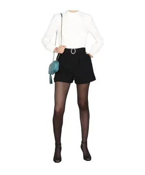 Saint Laurent High-waisted Playsuit With Embellished Belt - White