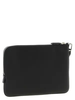 Prada Zipper Clutch With Detachable Wrist Handles