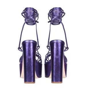 Paris Texas Lace-up Block-heeled Sandals