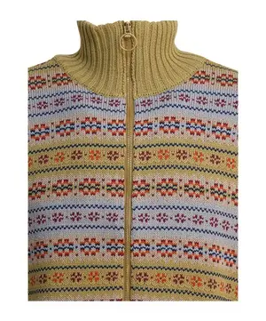 Kapital Knitted Vest With High Neck And Half Zip Closure