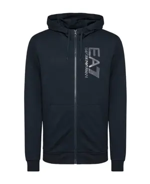 EA7 Logo Zip Hoodie - Black