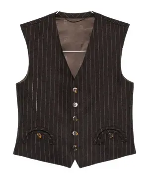 BLAZÉ MILANO Pinstripe Buttoned Waistcoat - Choco