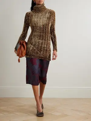 Dries Van Noten Long Sleeve High Neck Sweater