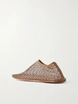 Christopher Esber Crystal-embellished Ballet Flats - Brown