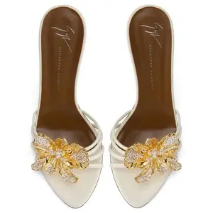 GIUSEPPE ZANOTTI Orchid Crystal 90 Mules - White