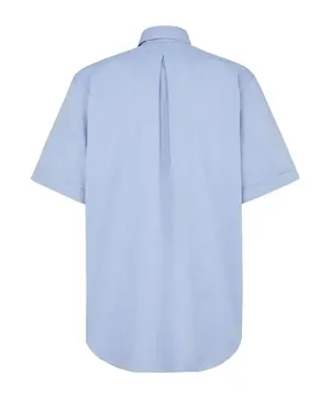 Fendi Logo Embroidered Short Sleeved Shirt - Light Blue