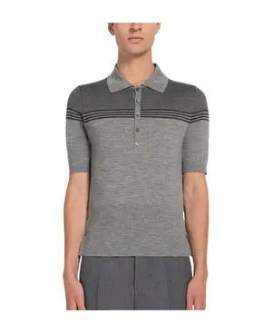Thom Browne Short-sleeve Panelled Polo Shirt
