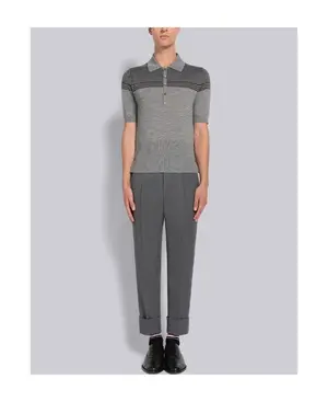 Thom Browne Short-sleeve Panelled Polo Shirt