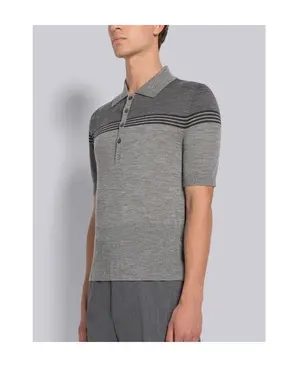 Thom Browne Short-sleeve Panelled Polo Shirt