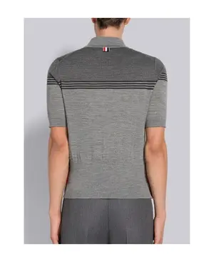 Thom Browne Short-sleeve Panelled Polo Shirt