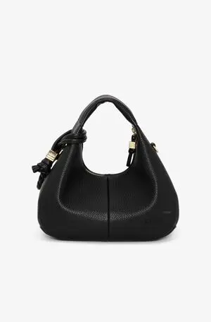 GANNI Butterfly Logo Mini Hobo Bag - Black
