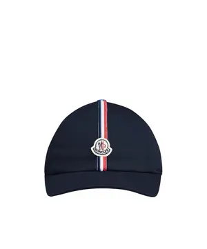 Moncler Logo Patch Baseball Cap - Black