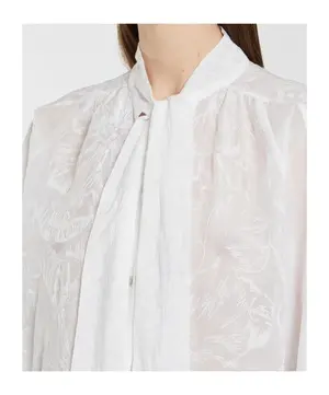 Marella Cotton And Silk Muslin Shirt With Floral Embroidery