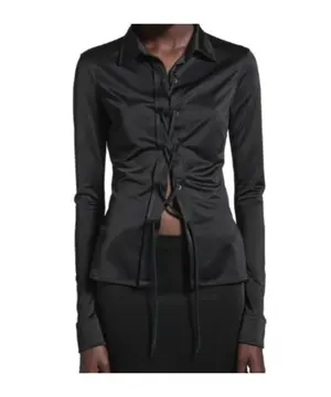 Balenciaga Collared Lace-up Shirt