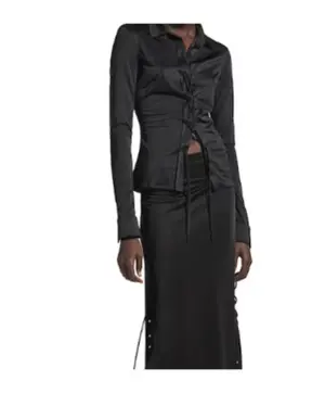 Balenciaga Collared Lace-up Shirt