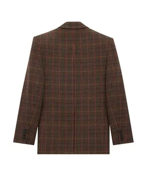 Saint Laurent Wool Check Tailored Blazer - Black