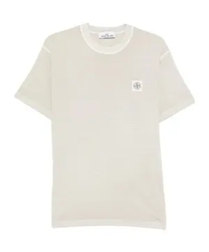 Stone Island Fissato Effect Crewneck T-shirt - Light Beige
