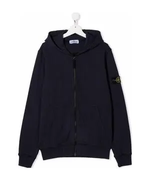 Stone Island Stone Island Logo Patch Zip Hoodie Blue