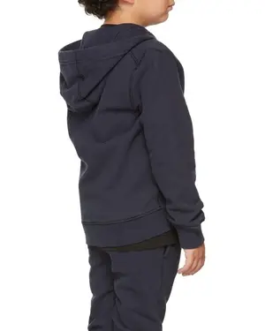 Stone Island Logo Patch Zip Hoodie - Blue