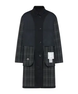 MAISON MARGIELA Straight Hem Buttoned Coat - Black