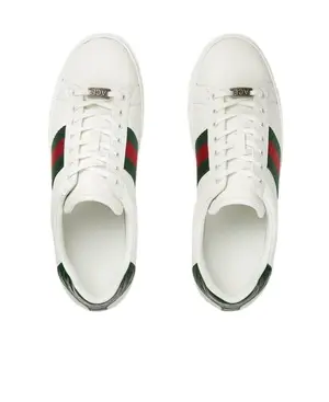 Gucci Ace Low-top Sneakers With Ribbon Detail - White