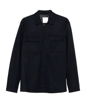 Eleventy Striped Paneled Jacket - Black