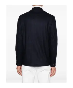 Eleventy Striped Paneled Jacket - Black