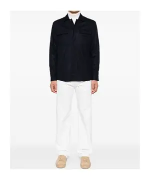 Eleventy Striped Paneled Jacket - Black