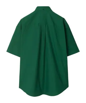 Burberry Logo-embroidered Short Sleeved Shirt - Ivy