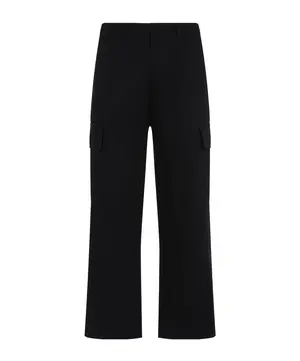 Prada Logo Plaque Wide-leg Cargo Pants