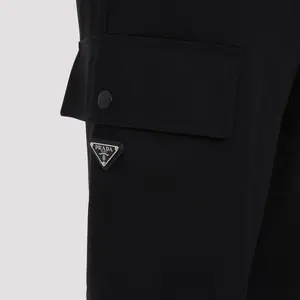 Prada Logo Plaque Wide-leg Cargo Pants