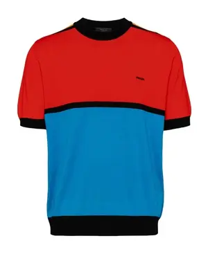 Prada Color-block Crewneck Knitted T-shirt