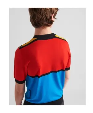 Prada Color-block Crewneck Knitted T-shirt