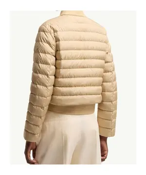 Moncler Juju Button-up Short Padded Jacket - Beige